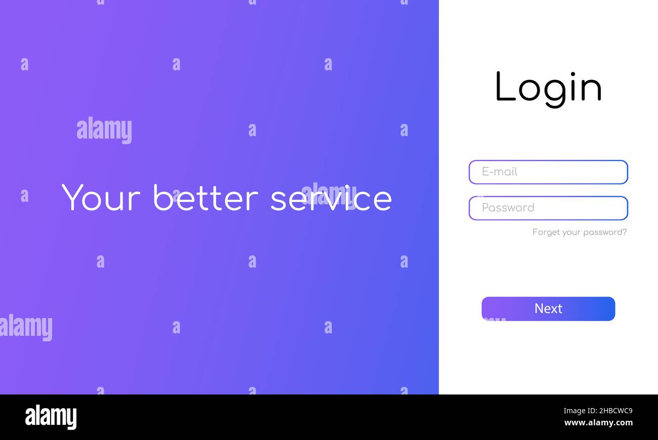 The login form for the website. The user interface template. Vector illustration Stock Vector ...