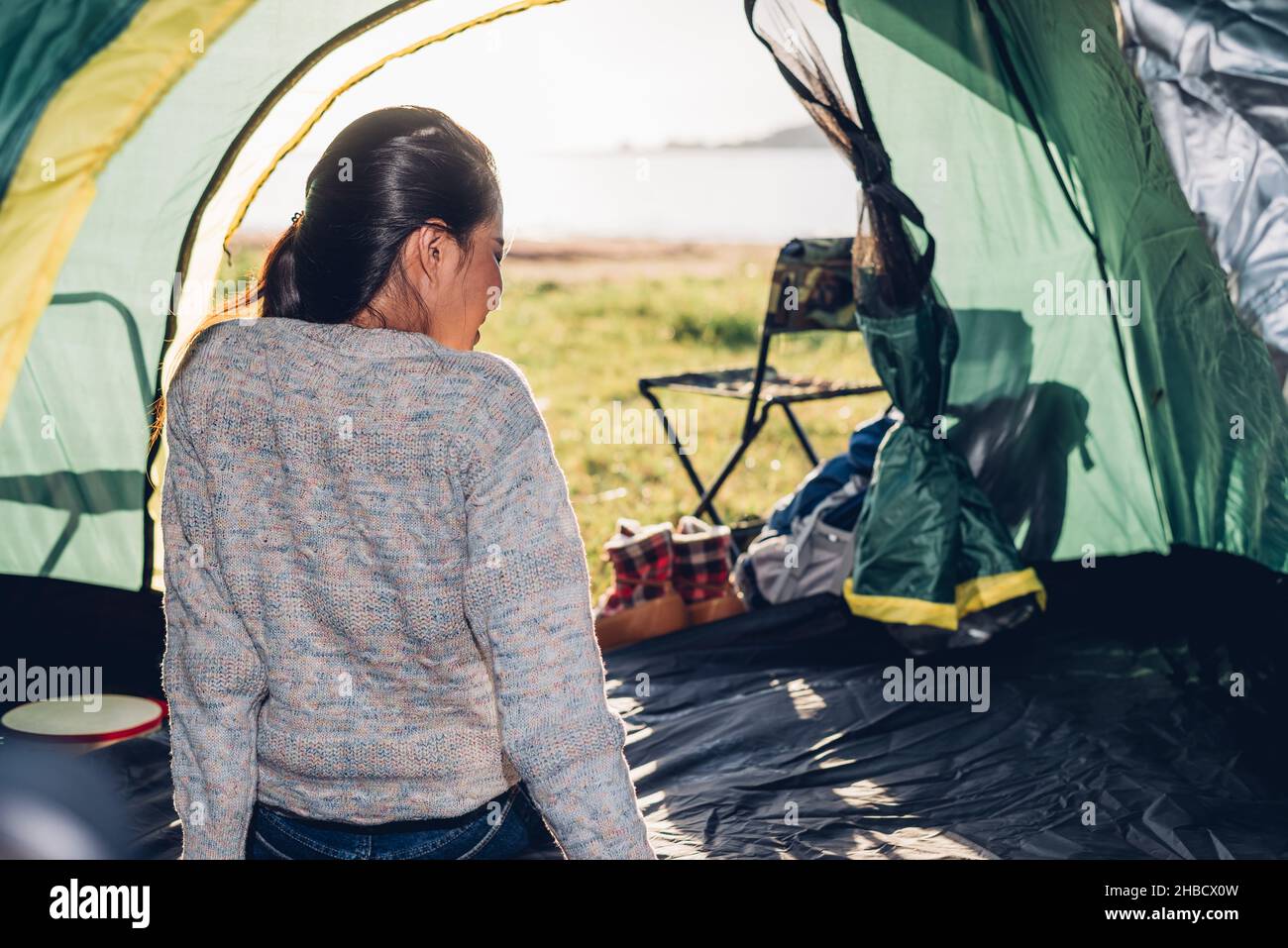 Inside tent looking out hi-res stock photography and images - Alamy