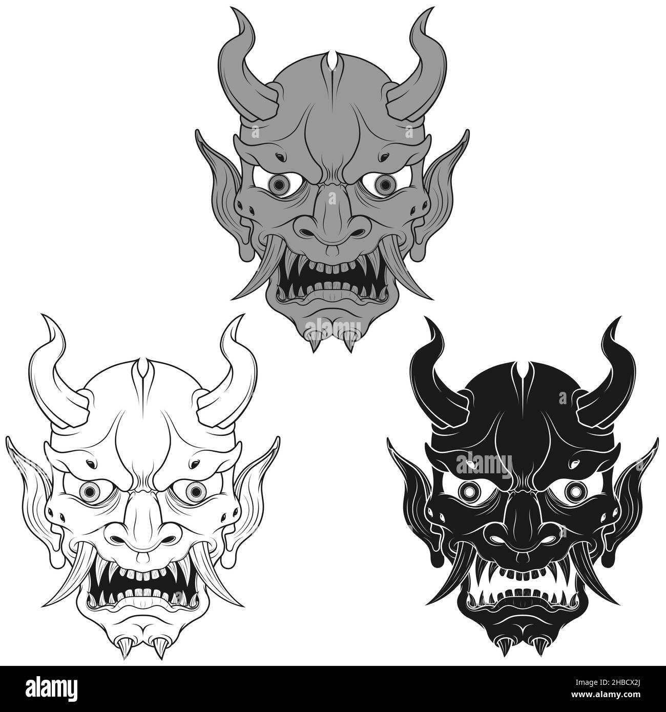 Kabuki Mask Oni Art Traditional Japanese Mask Of A Demon, Kabuki Mask