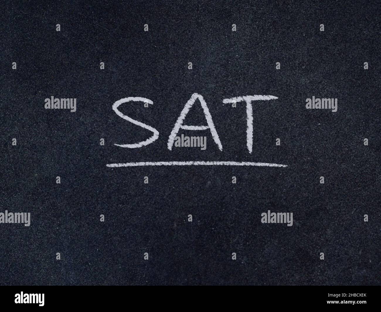 SAT concept word on blackboard background Stock Photo - Alamy