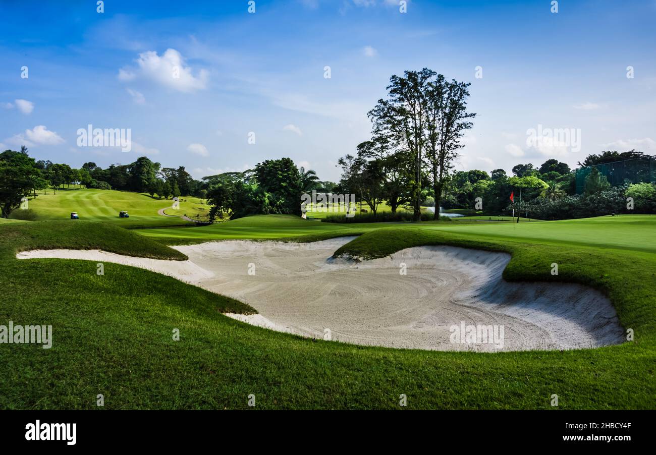 Sembawang Country Club with sand bunker in view Stock Photo - Alamy