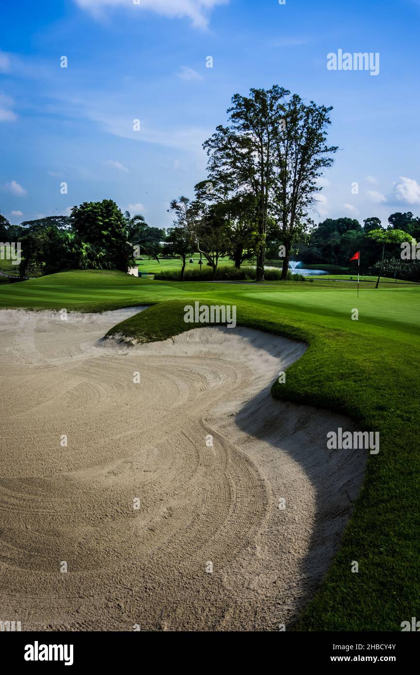 Sembawang Country Club with sand bunker in view Stock Photo - Alamy