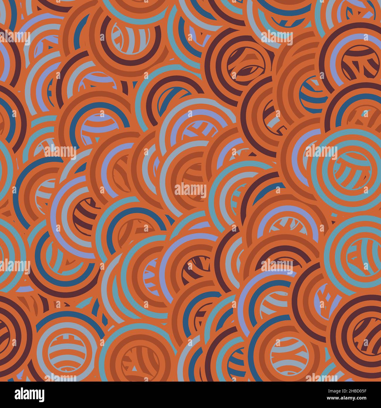 Seamless concentric circle in retro colors dizzy surface pattern design ...