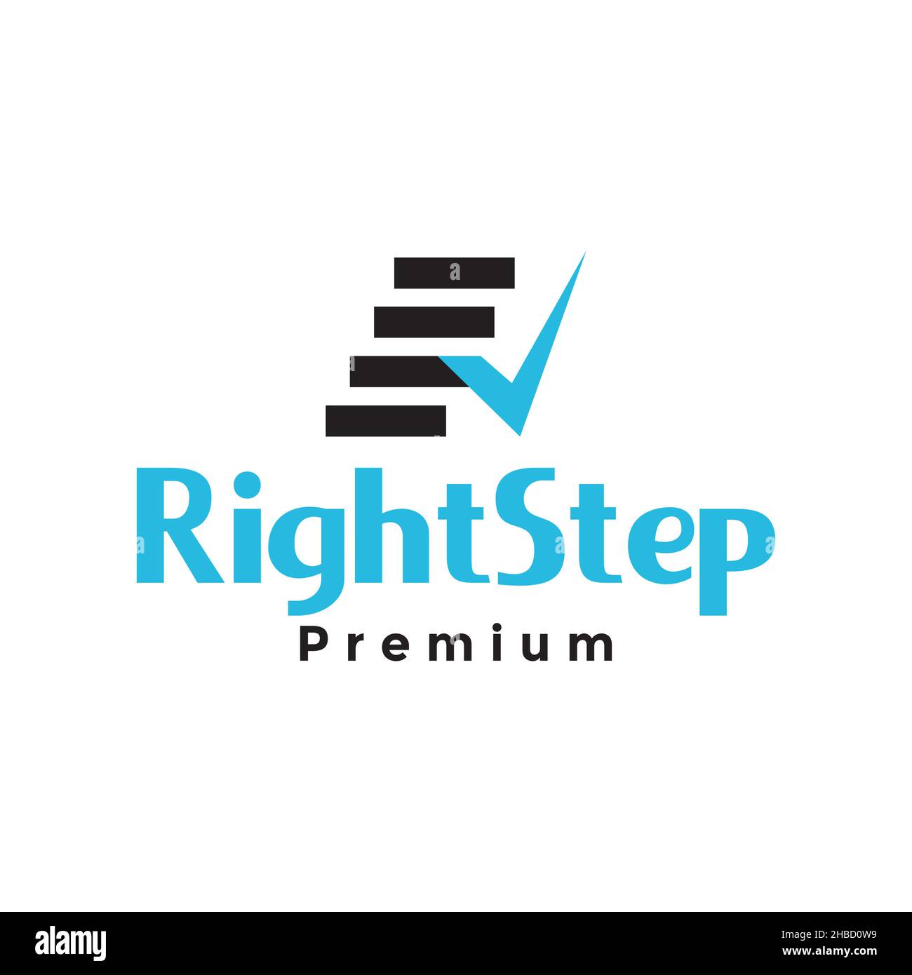 stairs with check mark modern logo design vector graphic symbol icon ...