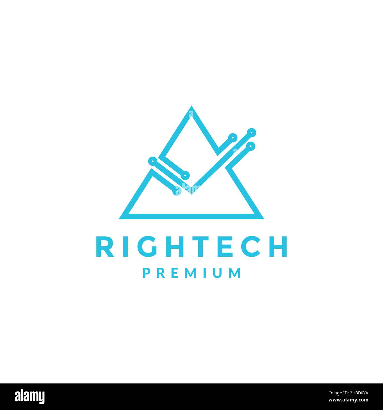 triangle with connect line dot tech logo design vector graphic symbol ...