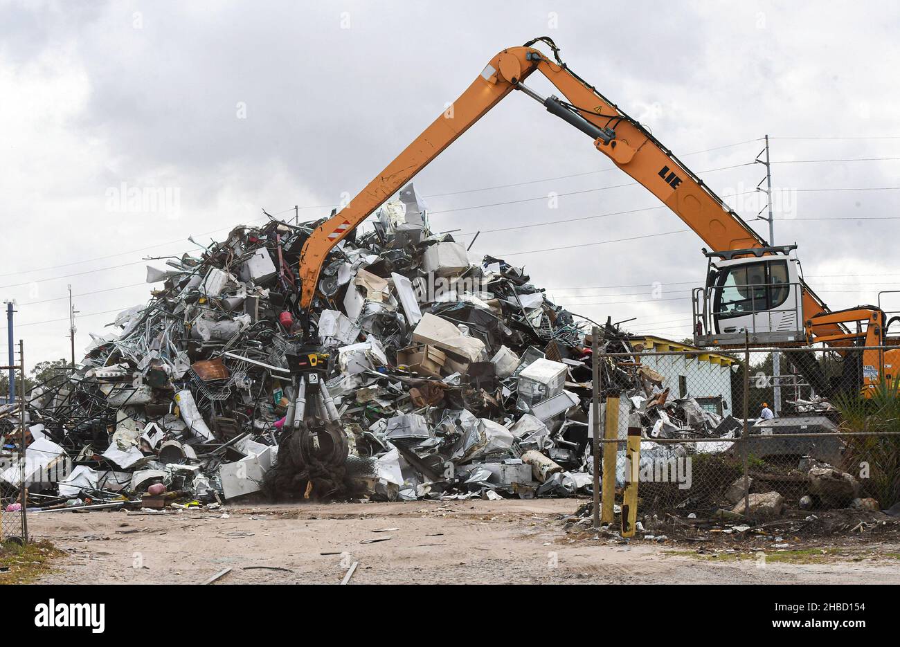 Orlando, United States. 18th Dec, 2021. A pile of scrap metal is seen ...