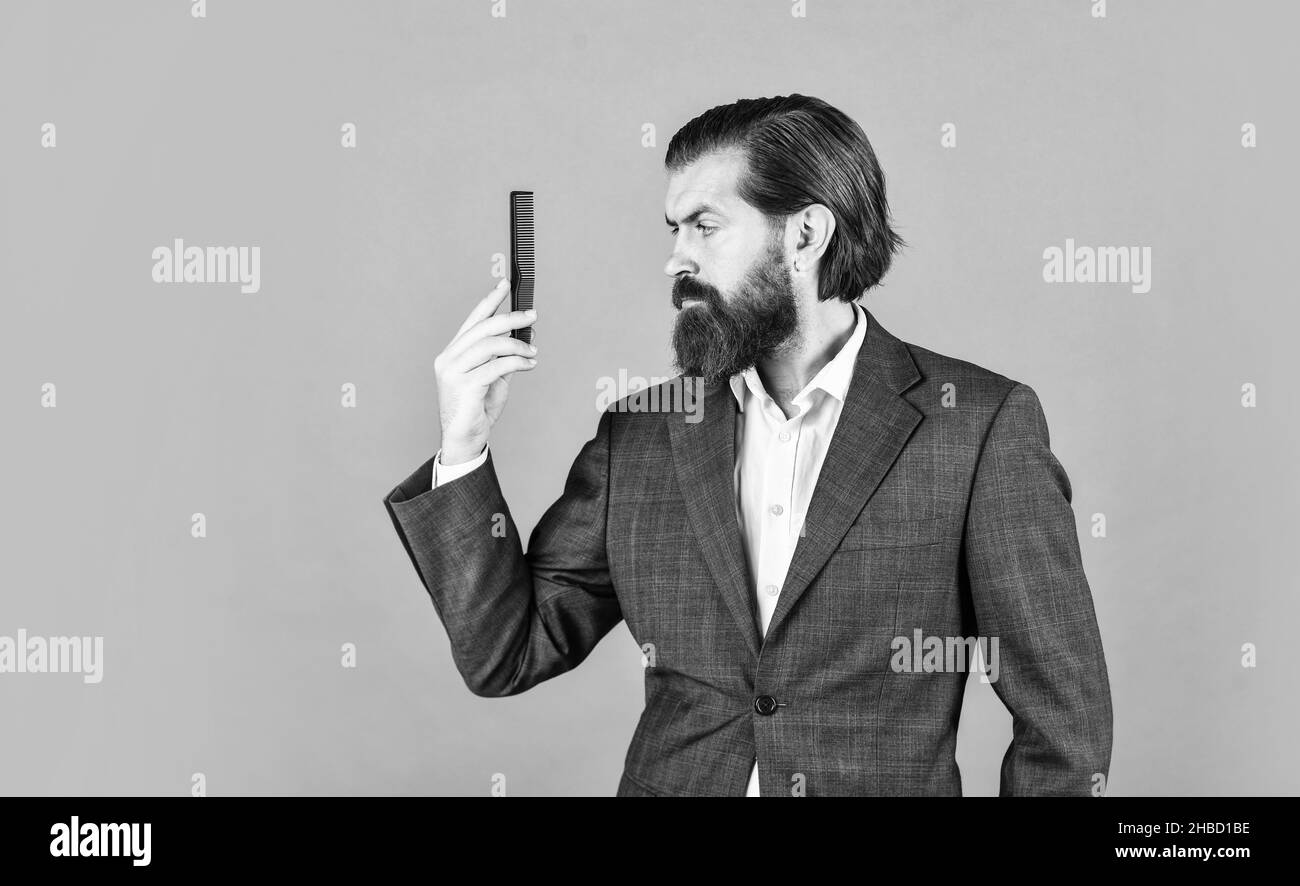 Brush hair mature Black and White Stock Photos & Images - Alamy