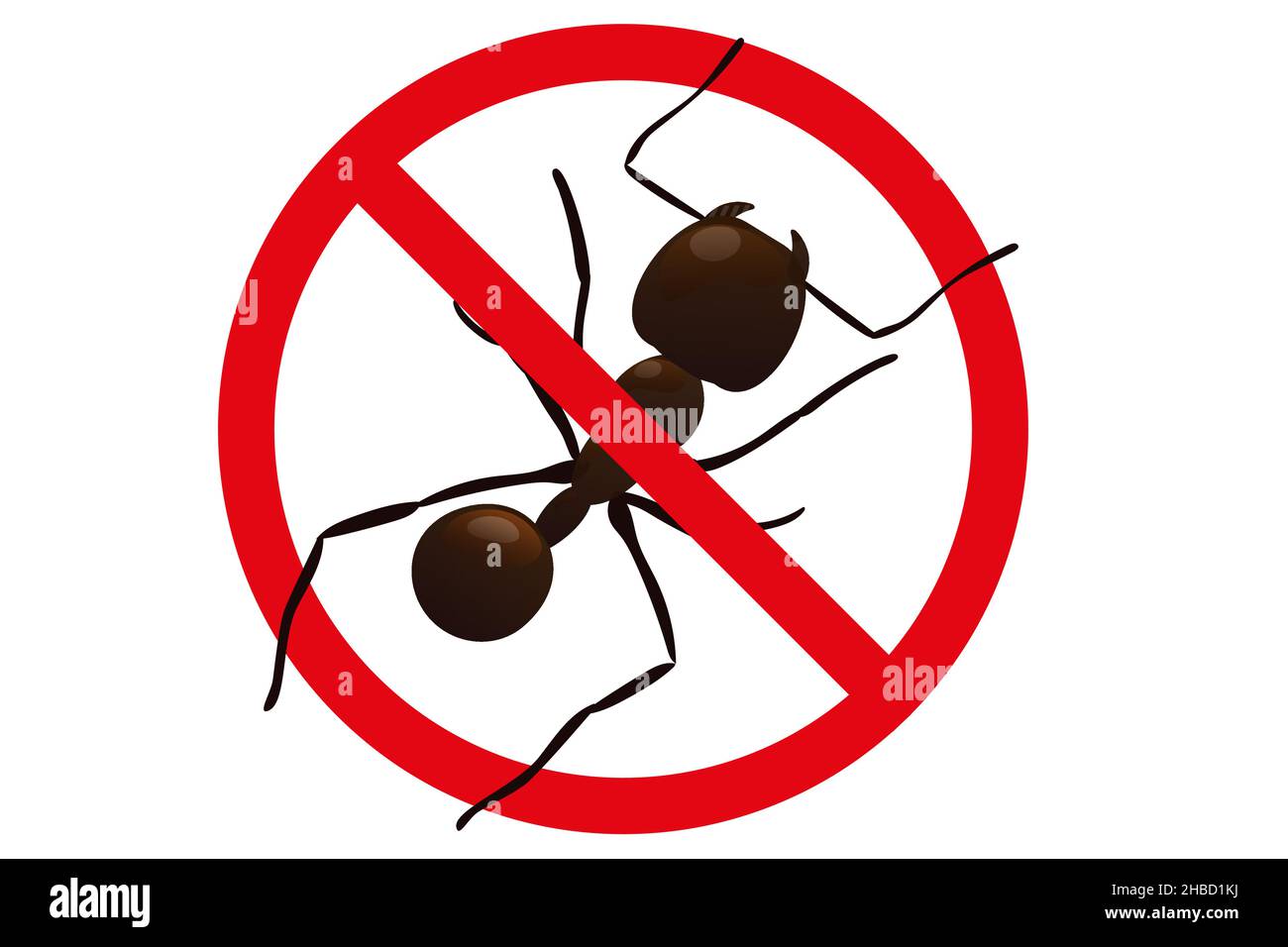 No ant sign. Insect silhouettes in warning sign isolated on white ...