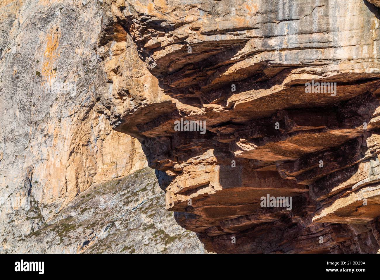 Layers of rocks on a sheer cliff Stock Photo - Alamy