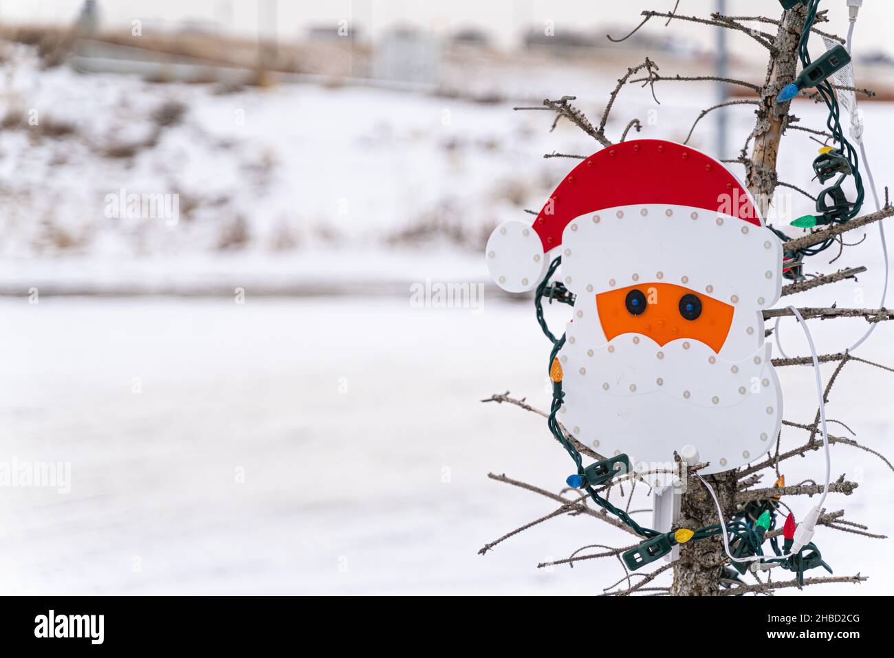 Hanging father christmas lights hi-res stock photography and images - Alamy