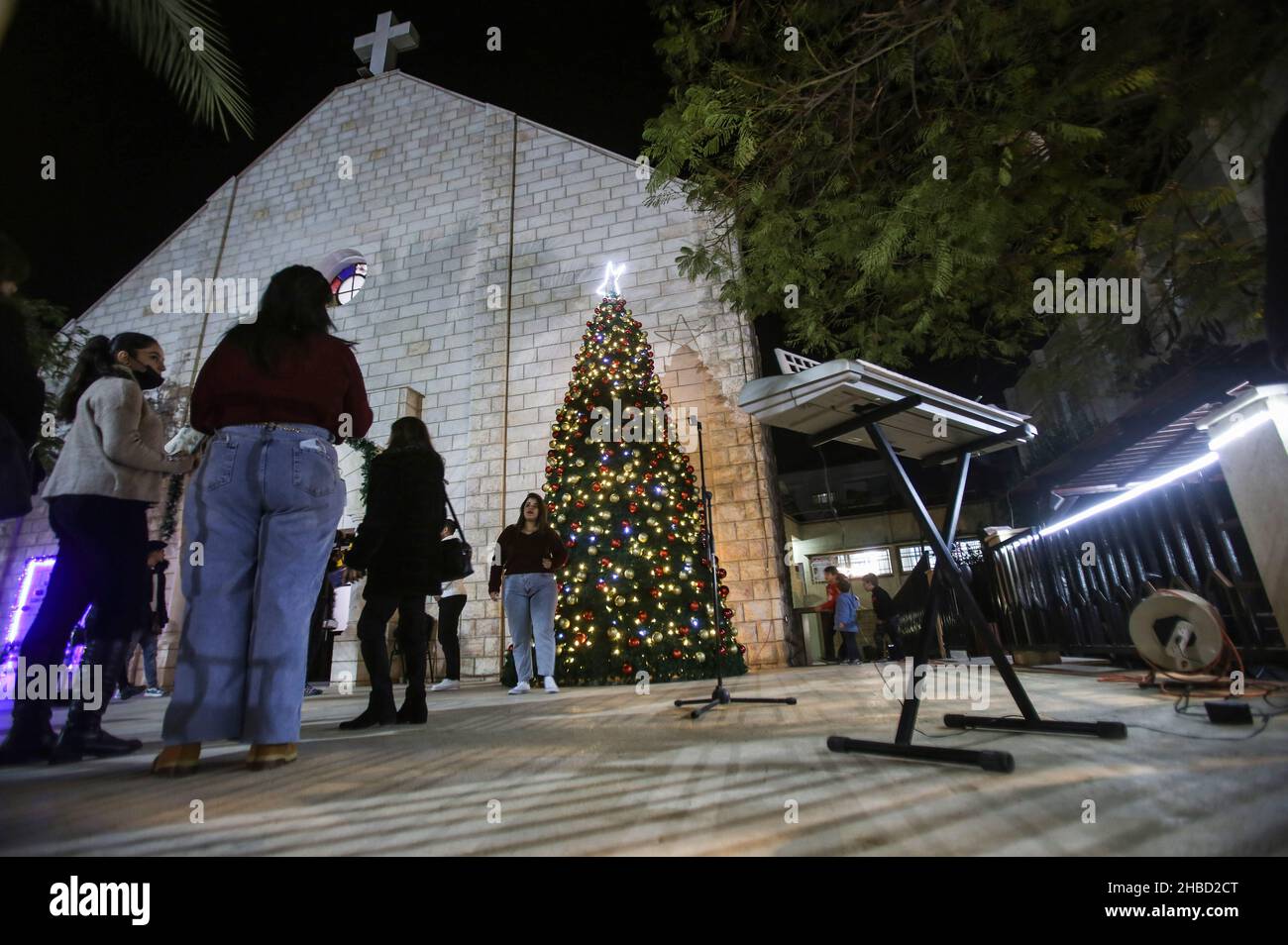 Gaza, Palestine. 18th Dec, 2021. Palestinian Christians seen around the ...