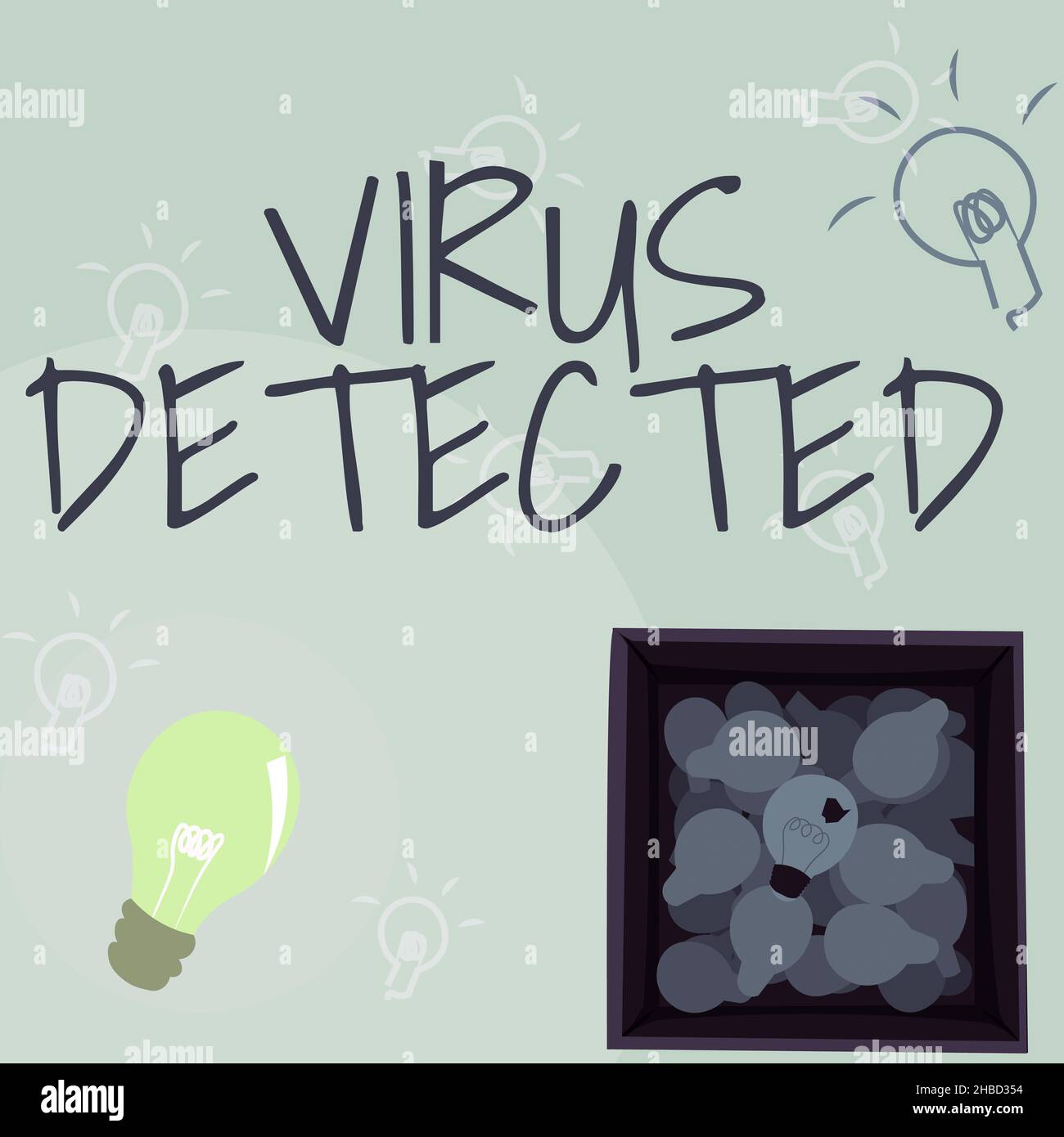 Hand writing sign Virus Detected. Business showcase a computer program ...