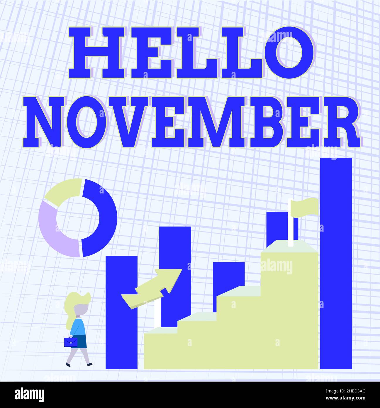 Sign displaying Hello November. Business concept greeting used when ...