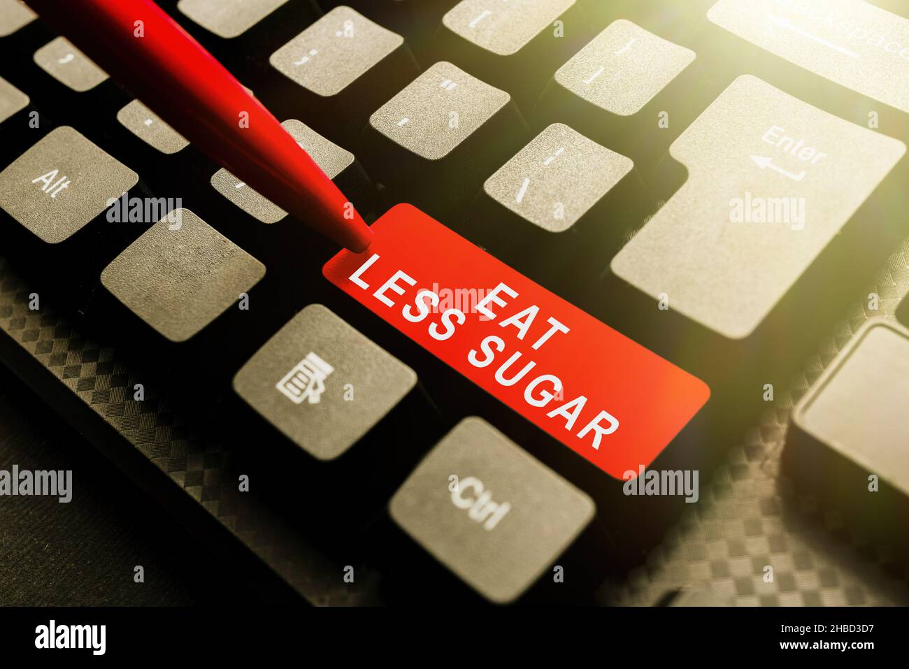 Writing displaying text Eat Less Sugar. Business showcase reducing ...