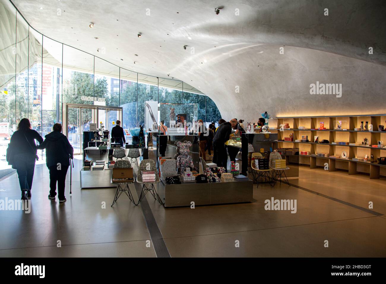 A group of museum lovers browse the wares being sold at the Broad ...