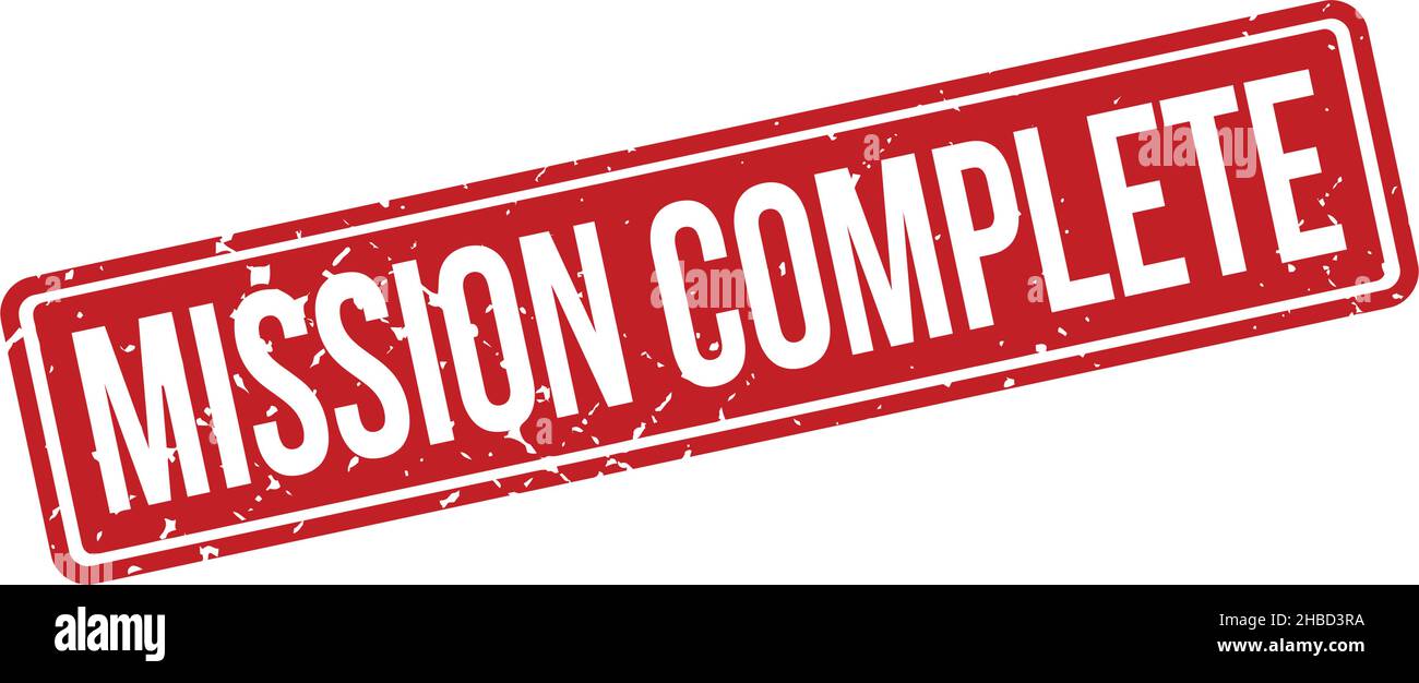 Mission Complete Rubber Stamp. Red Mission Complete Rubber Grunge Stamp ...