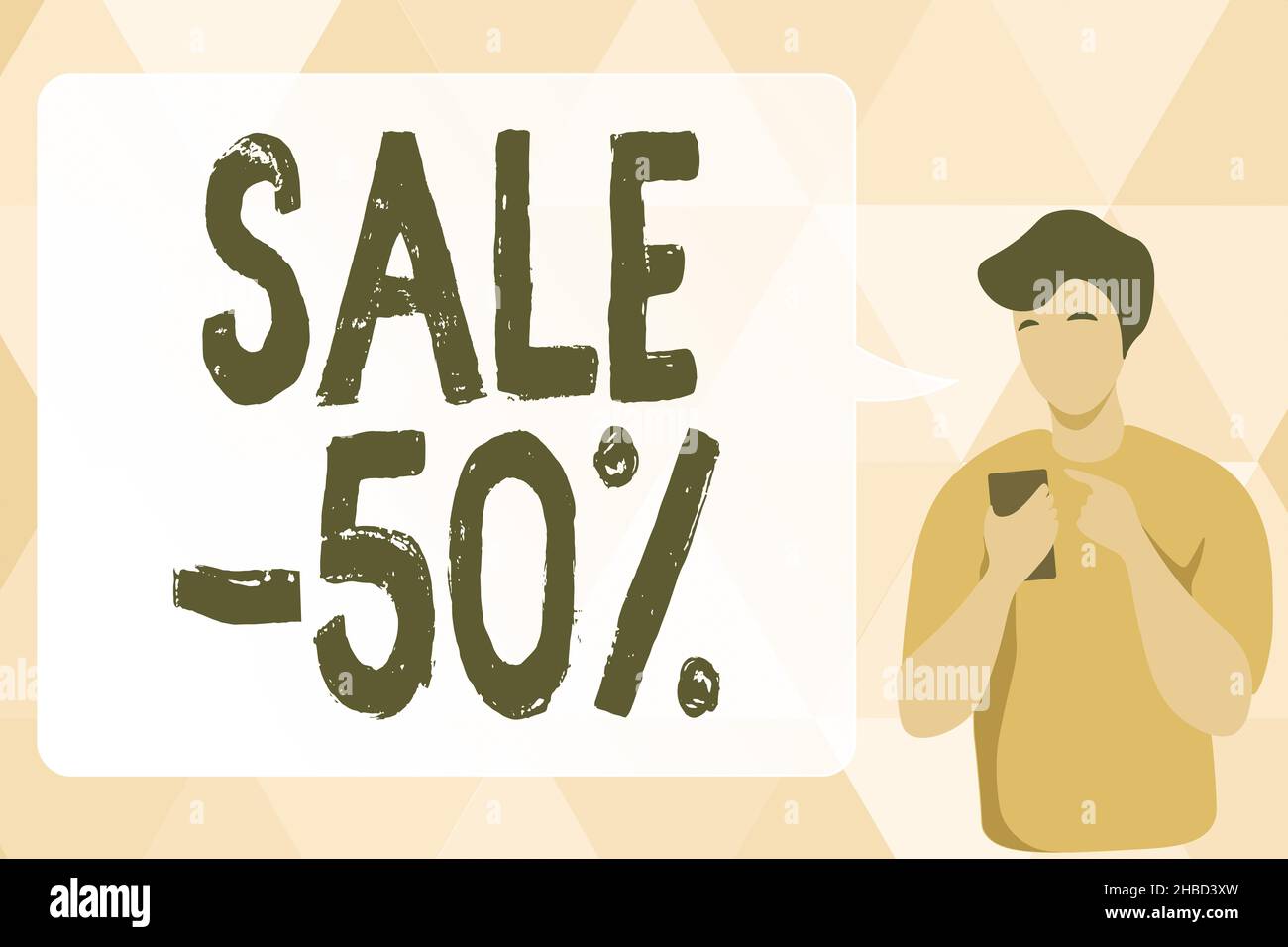 Hand writing sign Sale 50 Percent. Conceptual photo A promo price of an ...