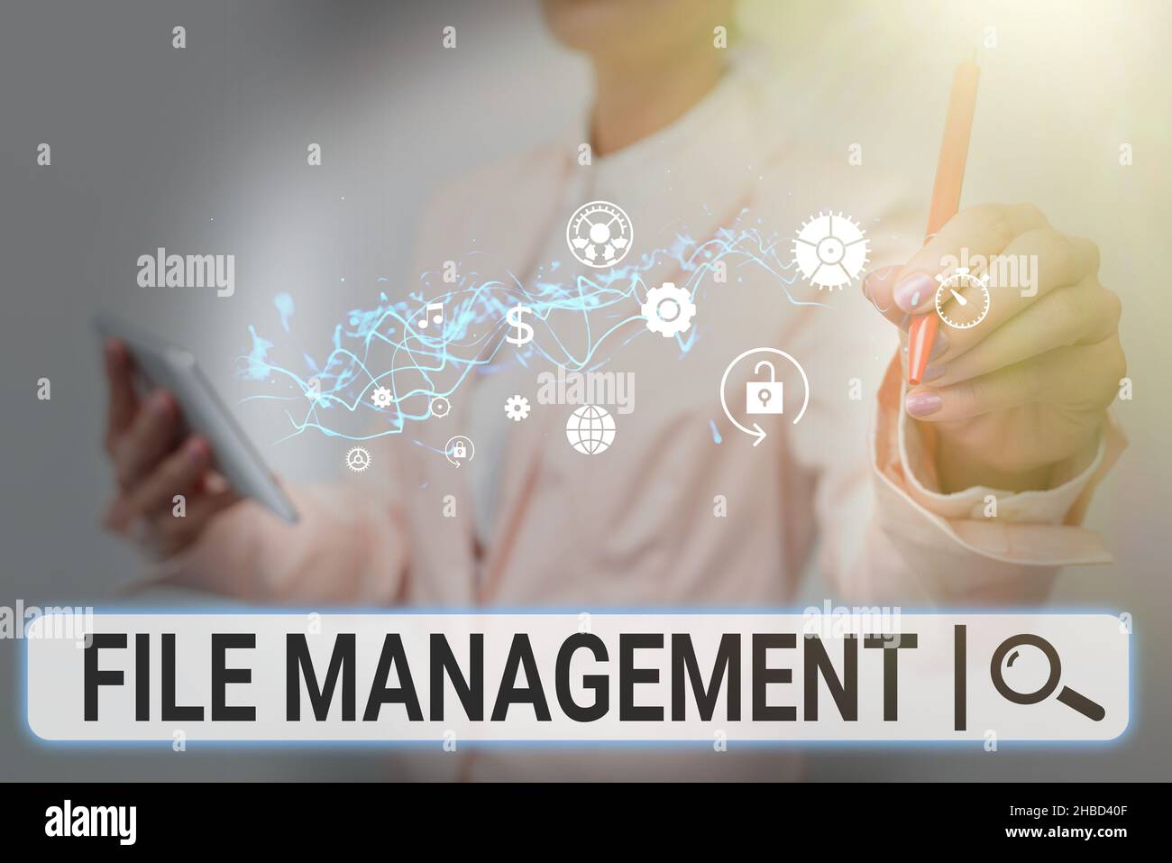 Text showing inspiration File Management. Business overview computer ...