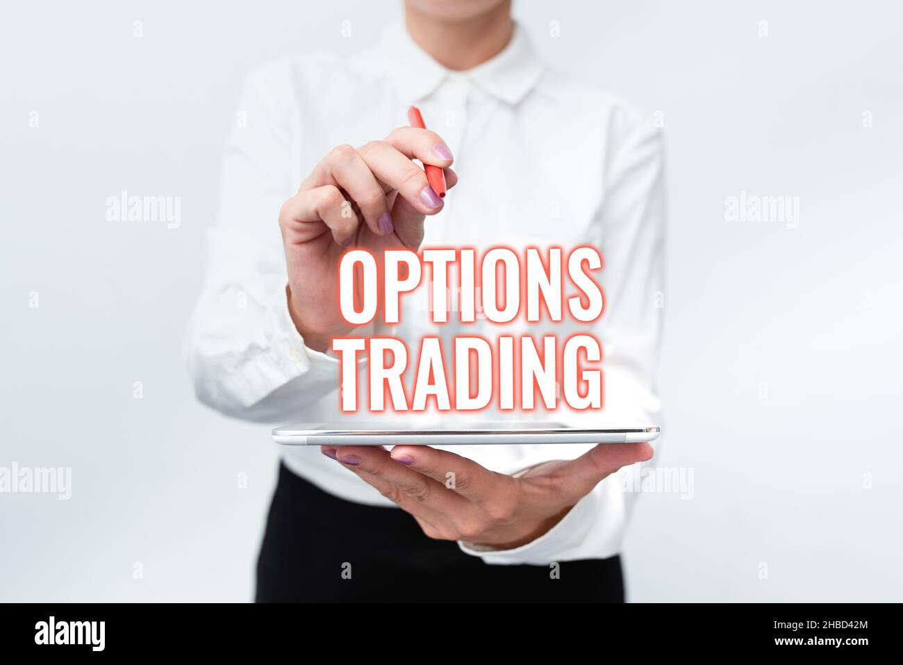 Hand writing sign Options Trading. Business concept Different options ...