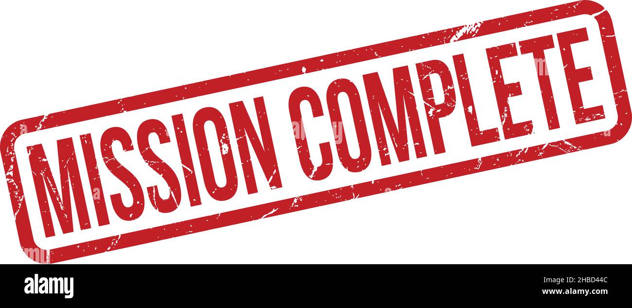 Mission Complete Rubber Stamp. Red Mission Complete Rubber Grunge Stamp ...