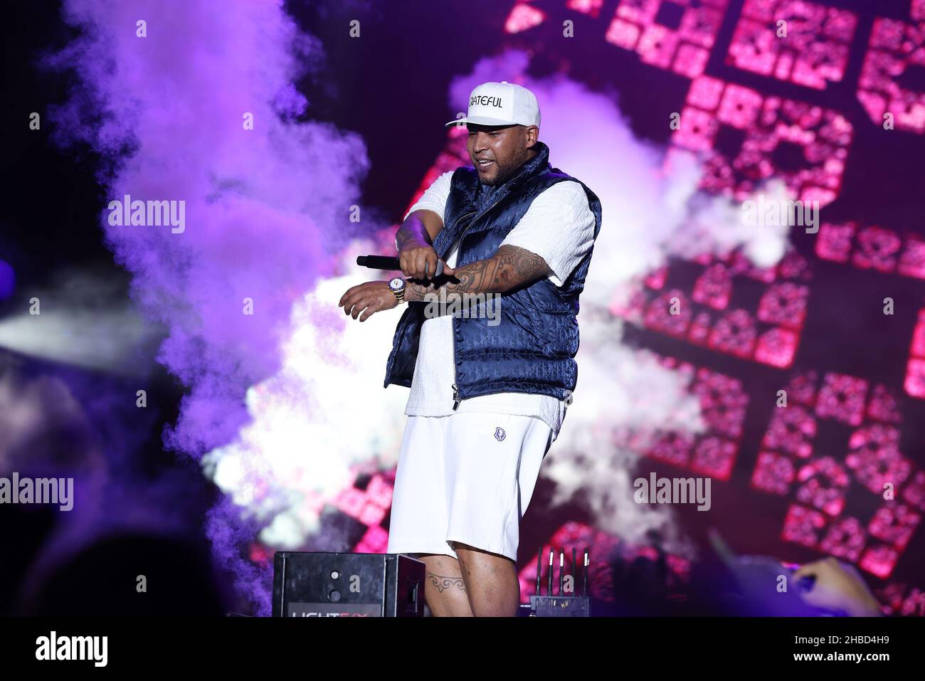 MIAMI, FL-DEC 18: Don Omar performs during Vibra Urbana day one at ...
