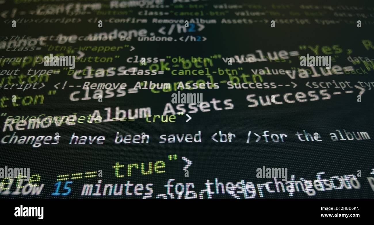 Programming Code Screen Of Software Developer Software Programming Work Time Code Text Written