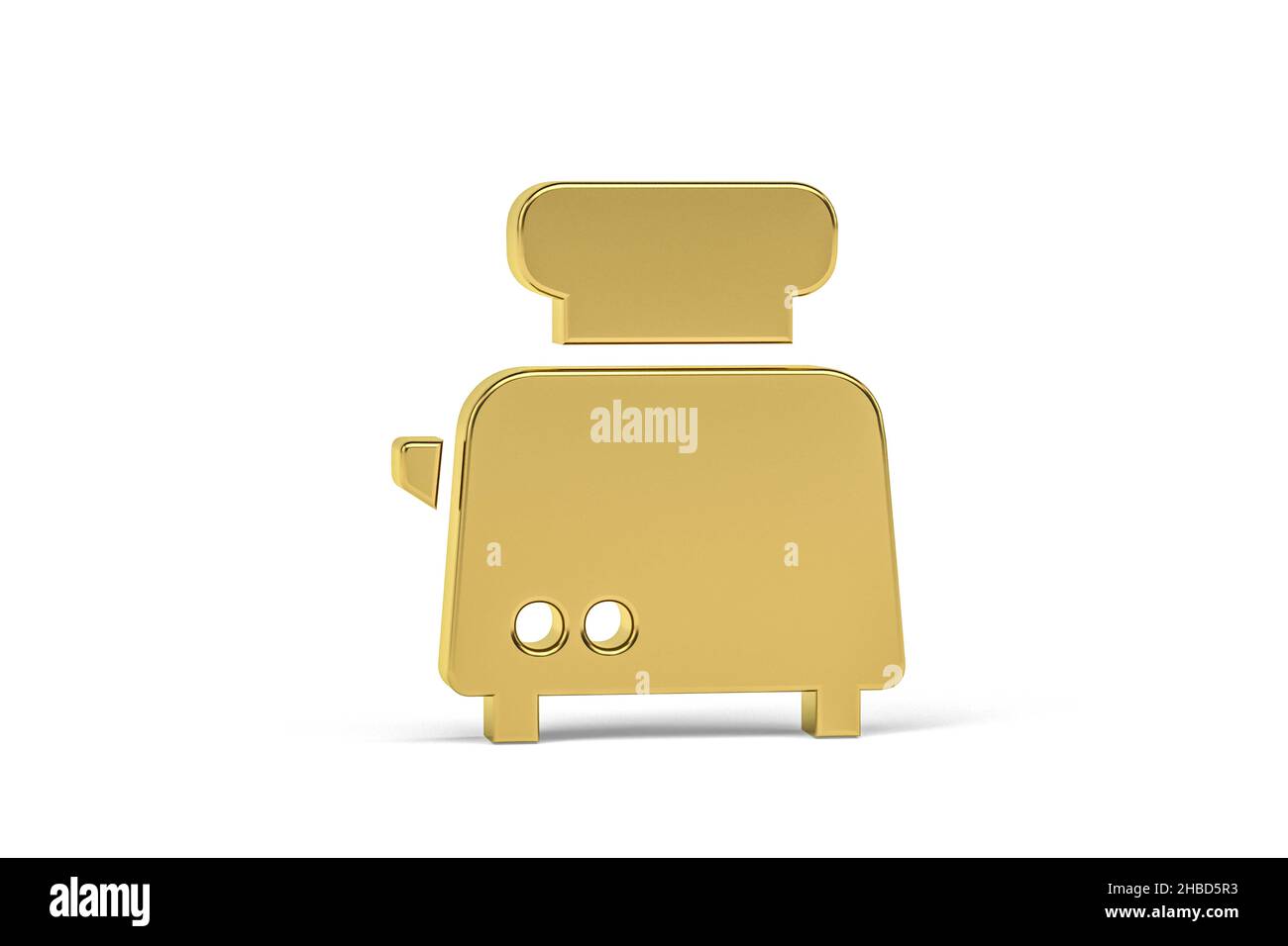 Golden 3d toaster icon isolated on white background - 3d render Stock ...