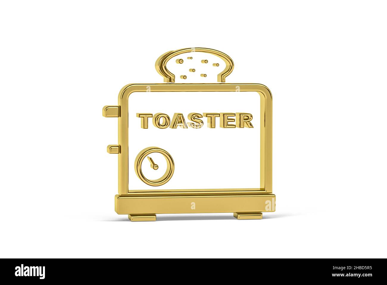 Golden 3d toaster icon isolated on white background - 3d render Stock Photo - Alamy