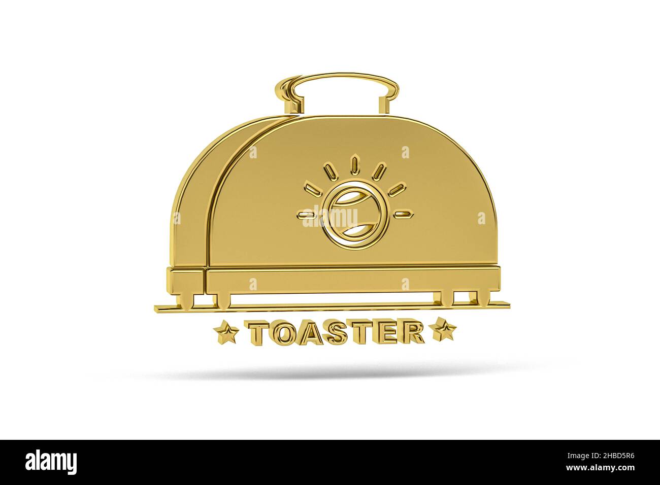 Golden 3d toaster icon isolated on white background - 3d render Stock Photo - Alamy