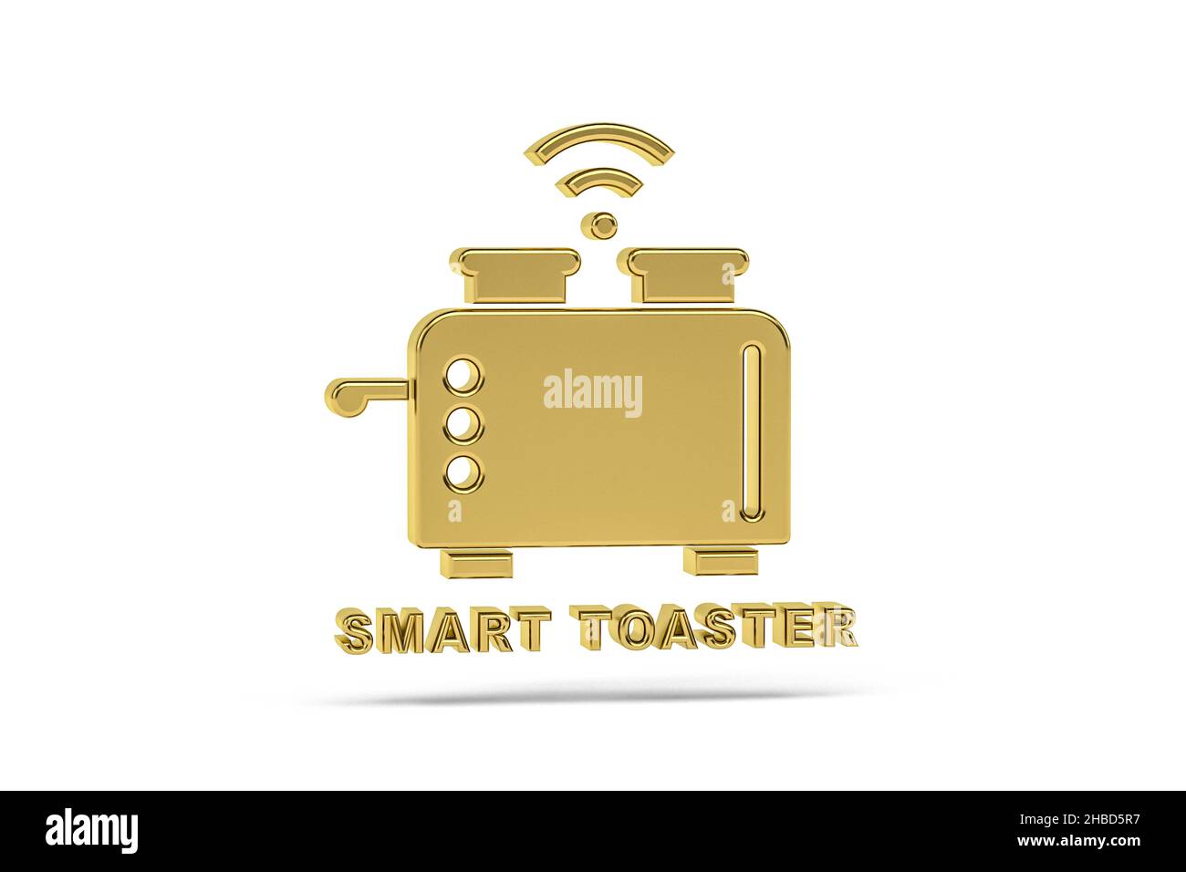 Golden 3d toaster icon isolated on white background - 3d render Stock Photo - Alamy