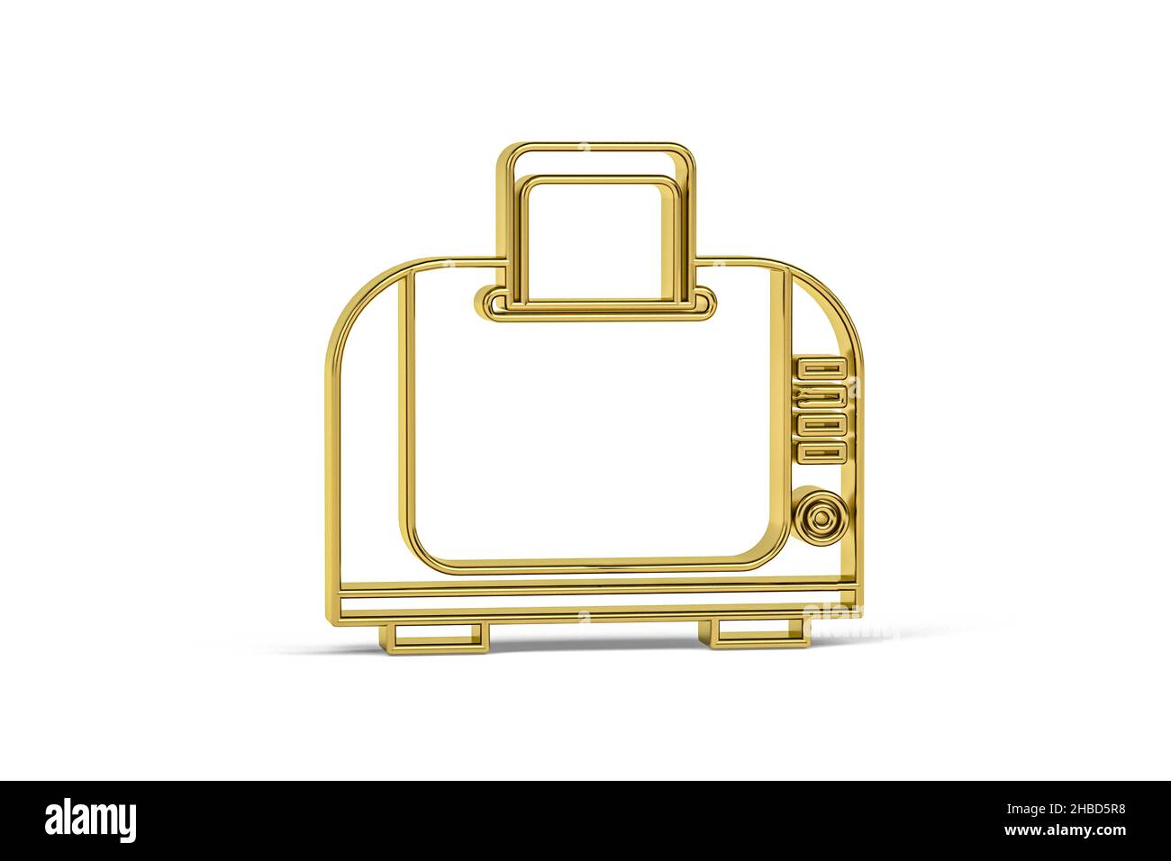 Golden 3d toaster icon isolated on white background - 3d render Stock Photo - Alamy