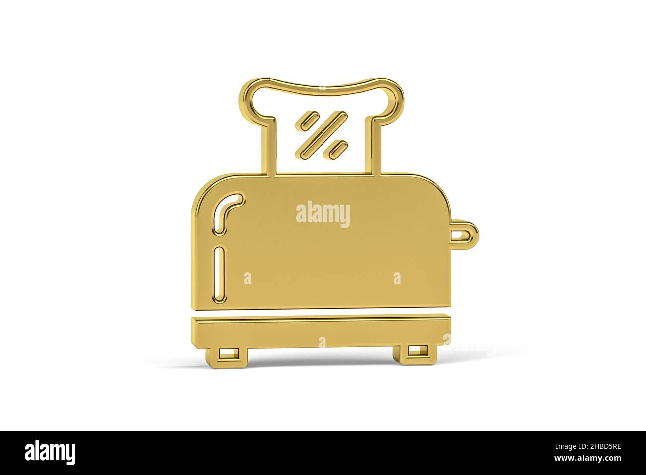 Golden 3d toaster icon isolated on white background - 3d render Stock Photo - Alamy