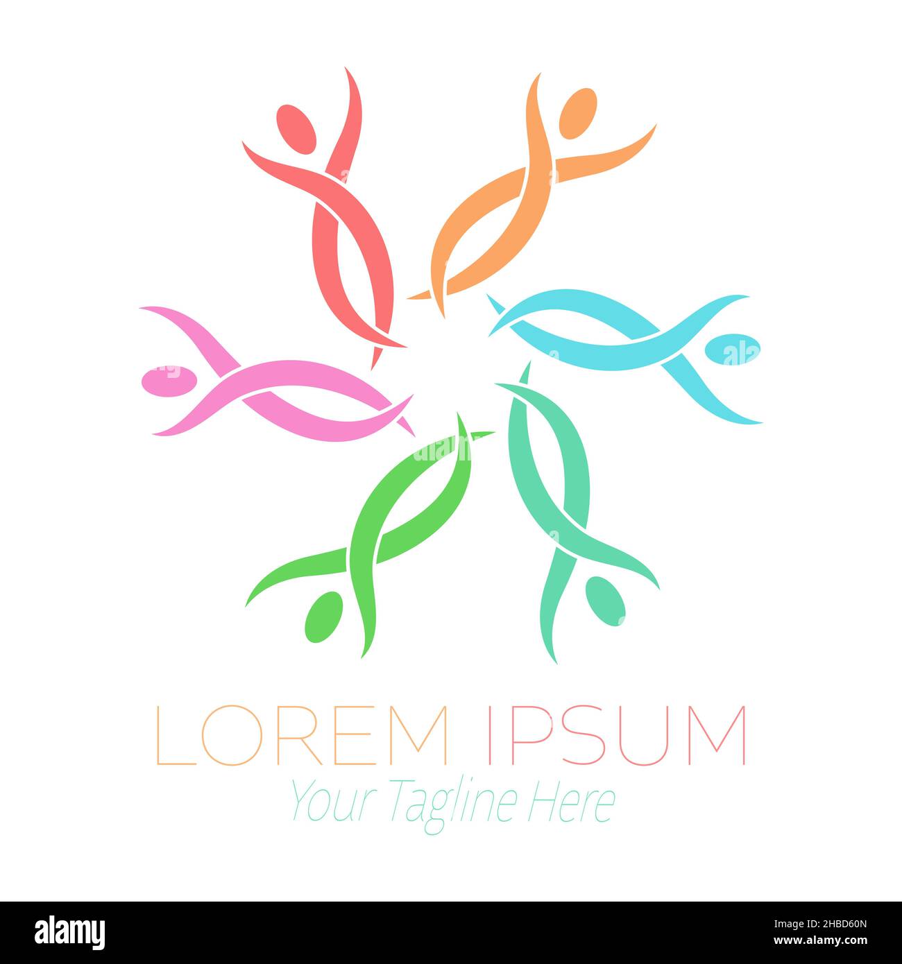 An abstract person for a social project, logo, emblem, or sports event ...