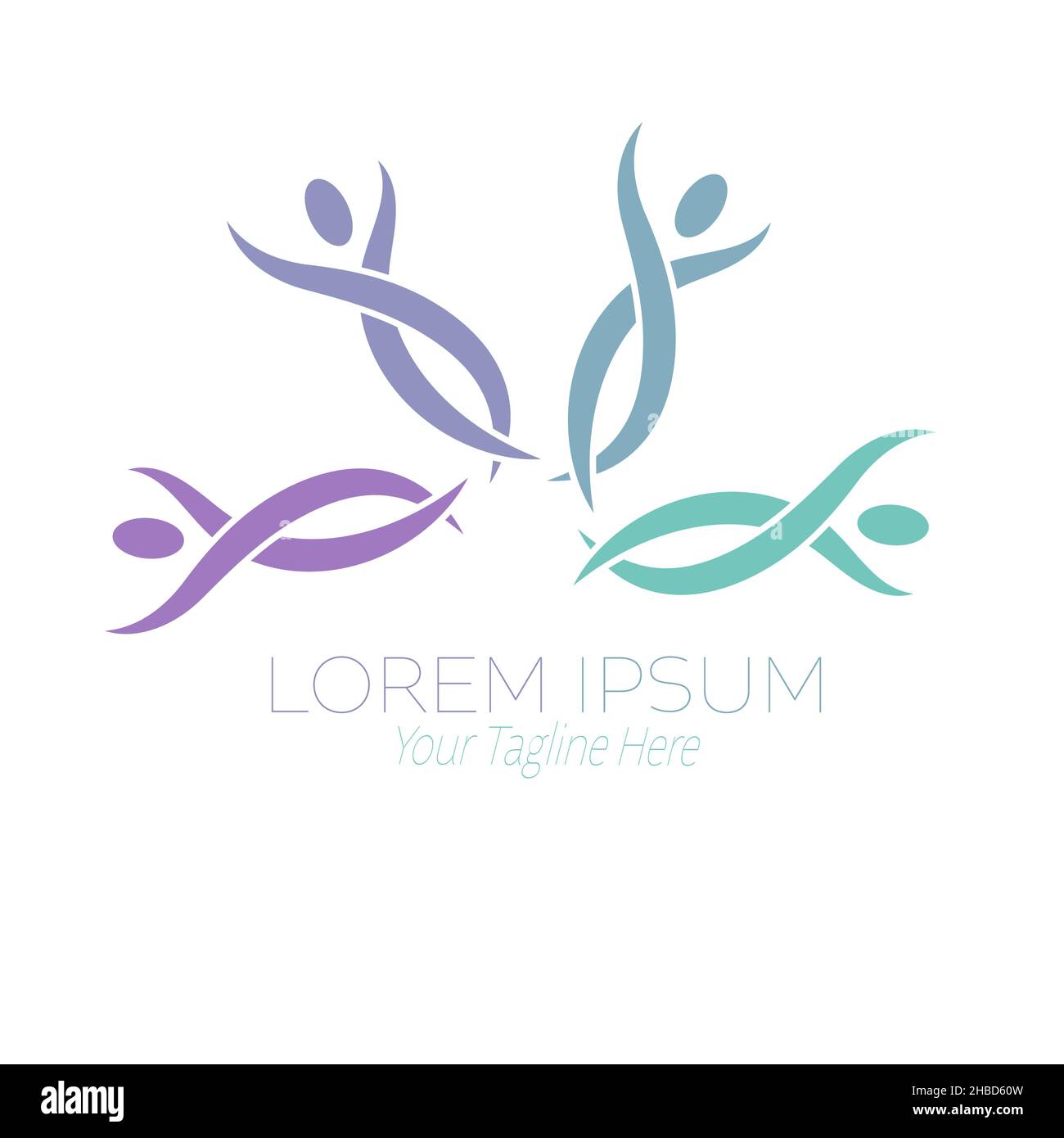 An abstract person for a social project, logo, emblem, or sports event ...