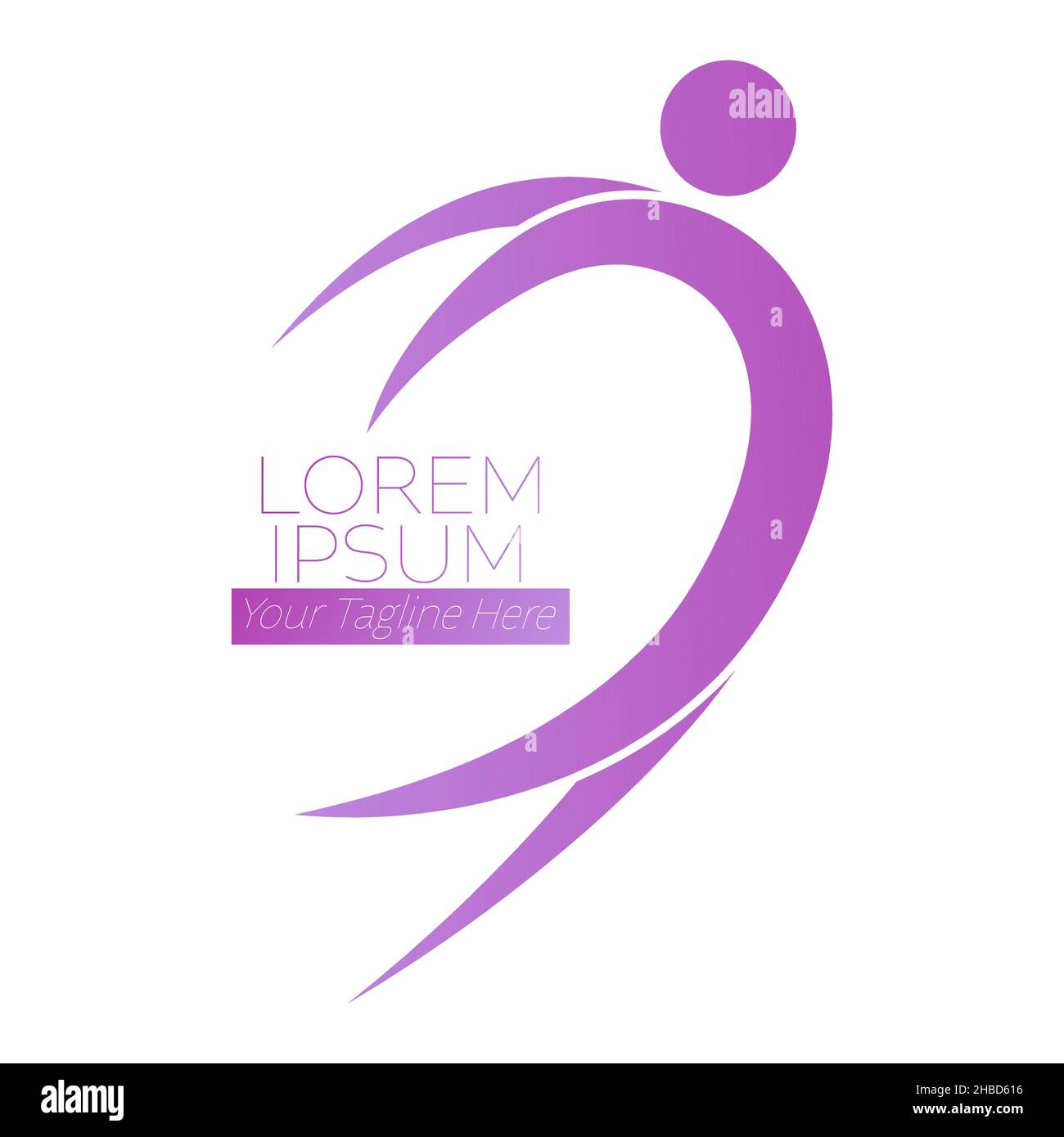 An abstract person for a social project, logo, emblem, or sports event ...