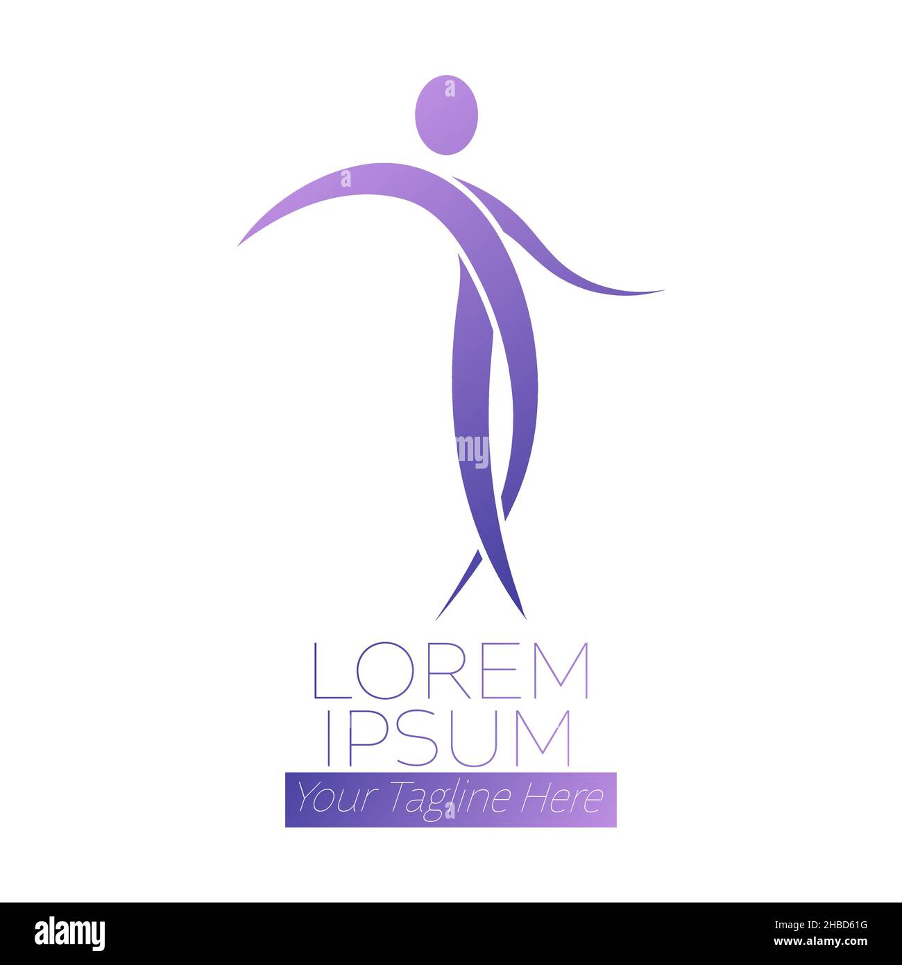 An abstract person for a social project, logo, emblem, or sports event ...
