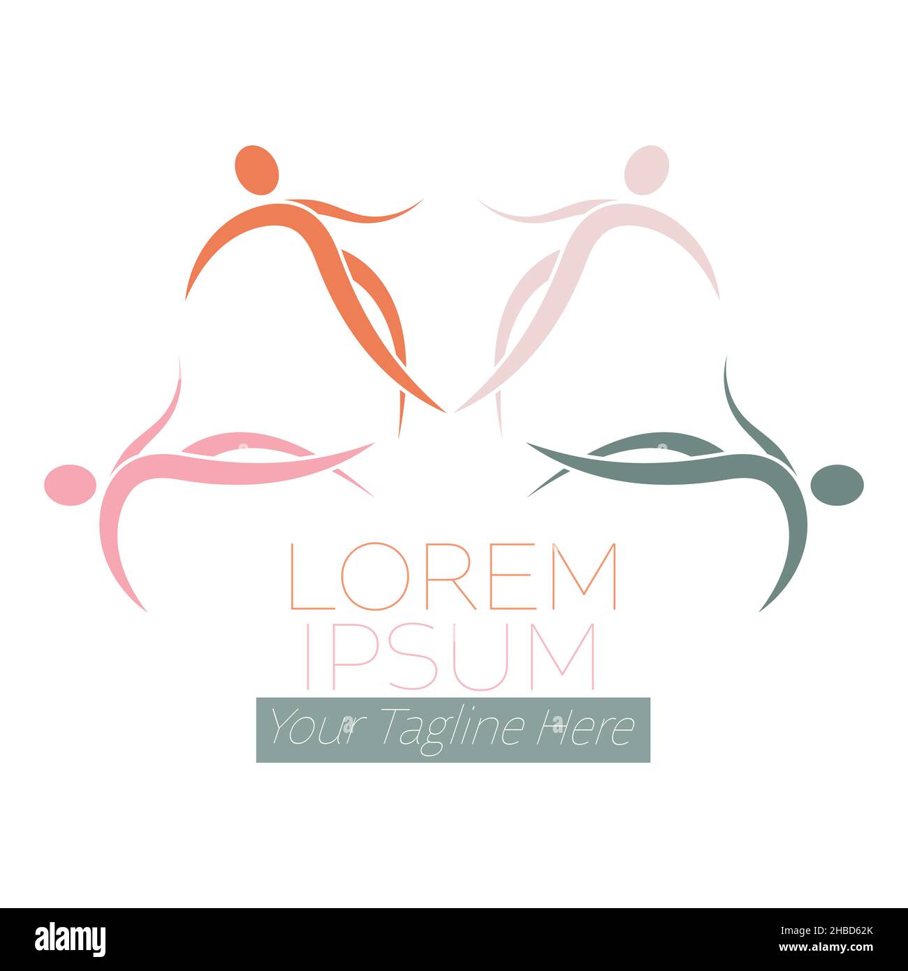 An abstract person for a social project, logo, emblem, or sports event ...