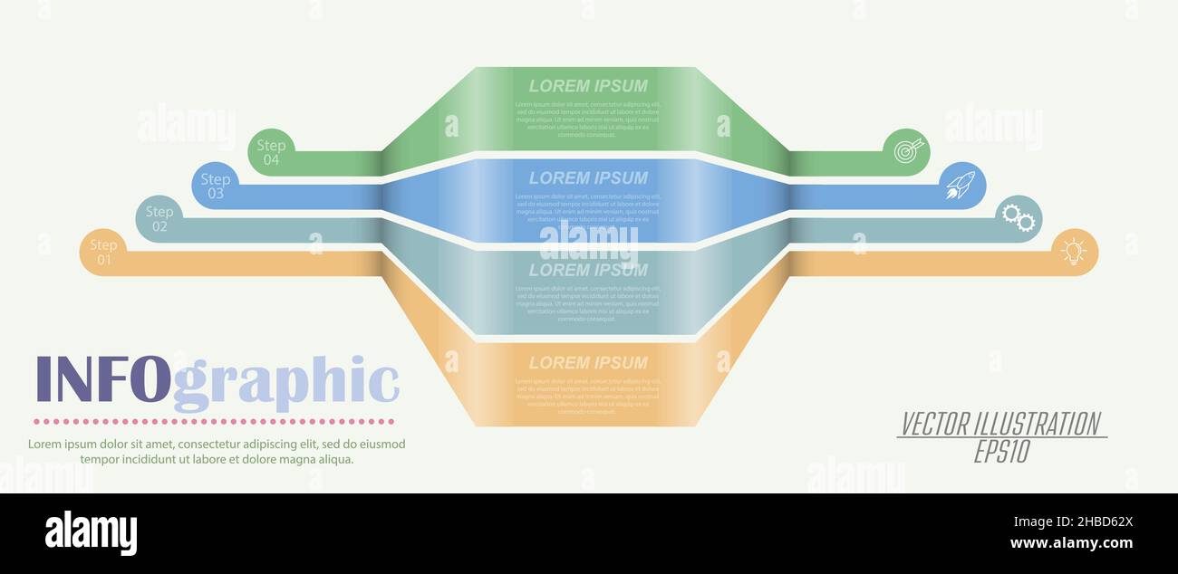 Infographics with pictograms. Template of 4 stages of business ...