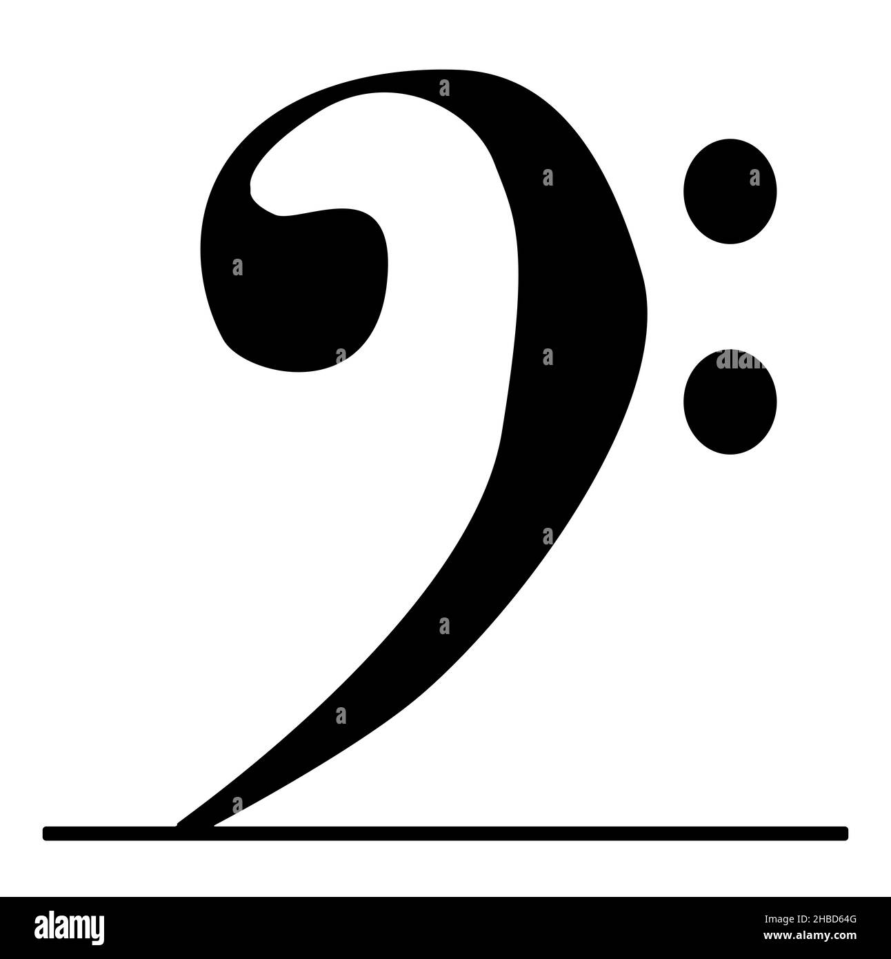 An abstract black bass clef isolated on white Stock Photo - Alamy