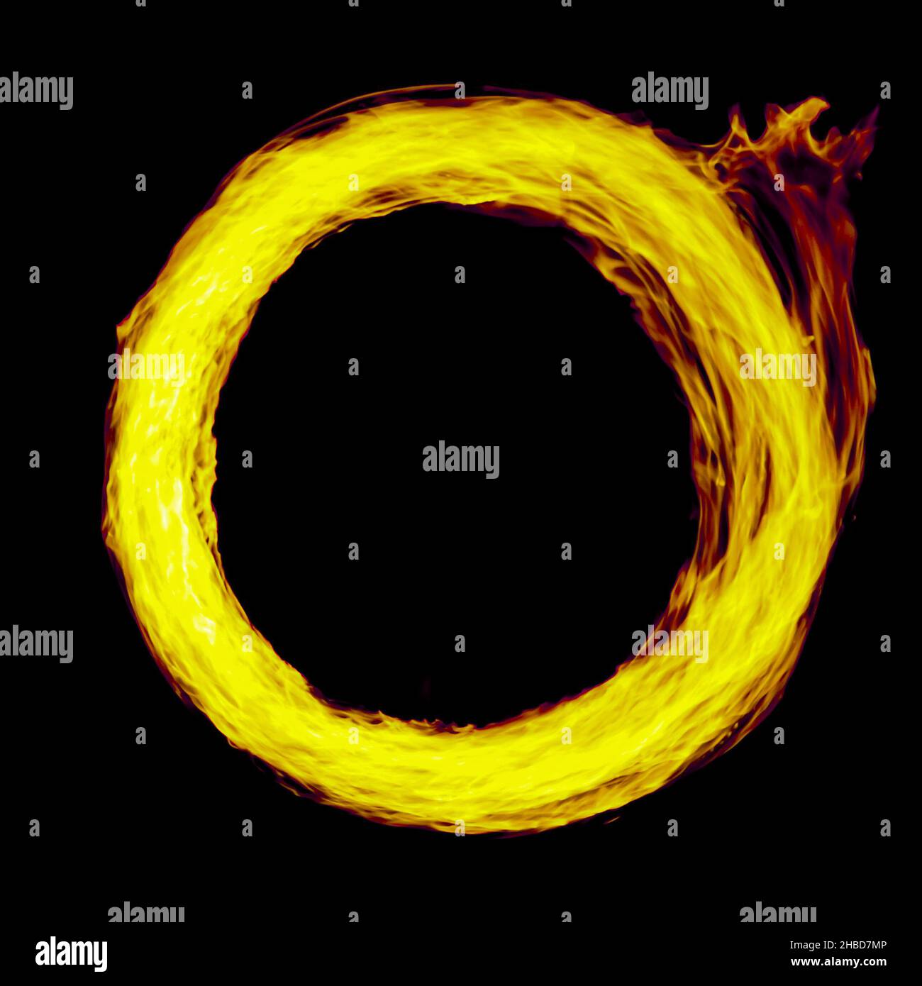 A Fire circle or round flame isolated on black background Stock Photo ...