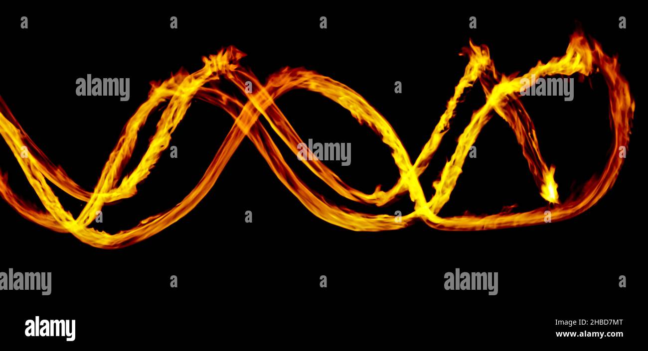 An Abstract background of double infinity fire flame sign isolated on a ...