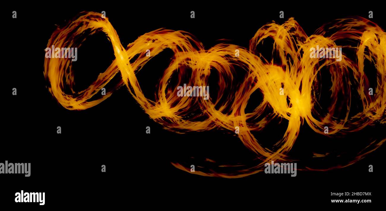 An Abstract background of double infinity fire flame sign isolated on a ...