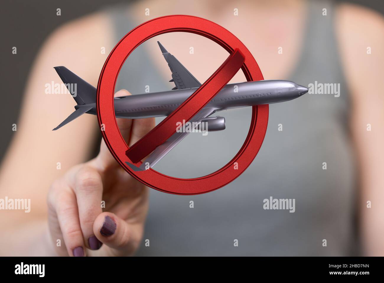 A 3D rendering of the stop airplane sign Stock Photo - Alamy