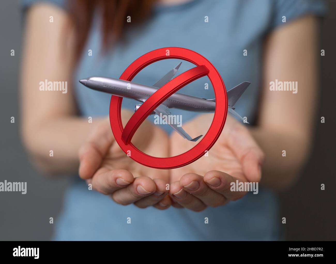 A 3D rendering of the stop airplane sign Stock Photo - Alamy