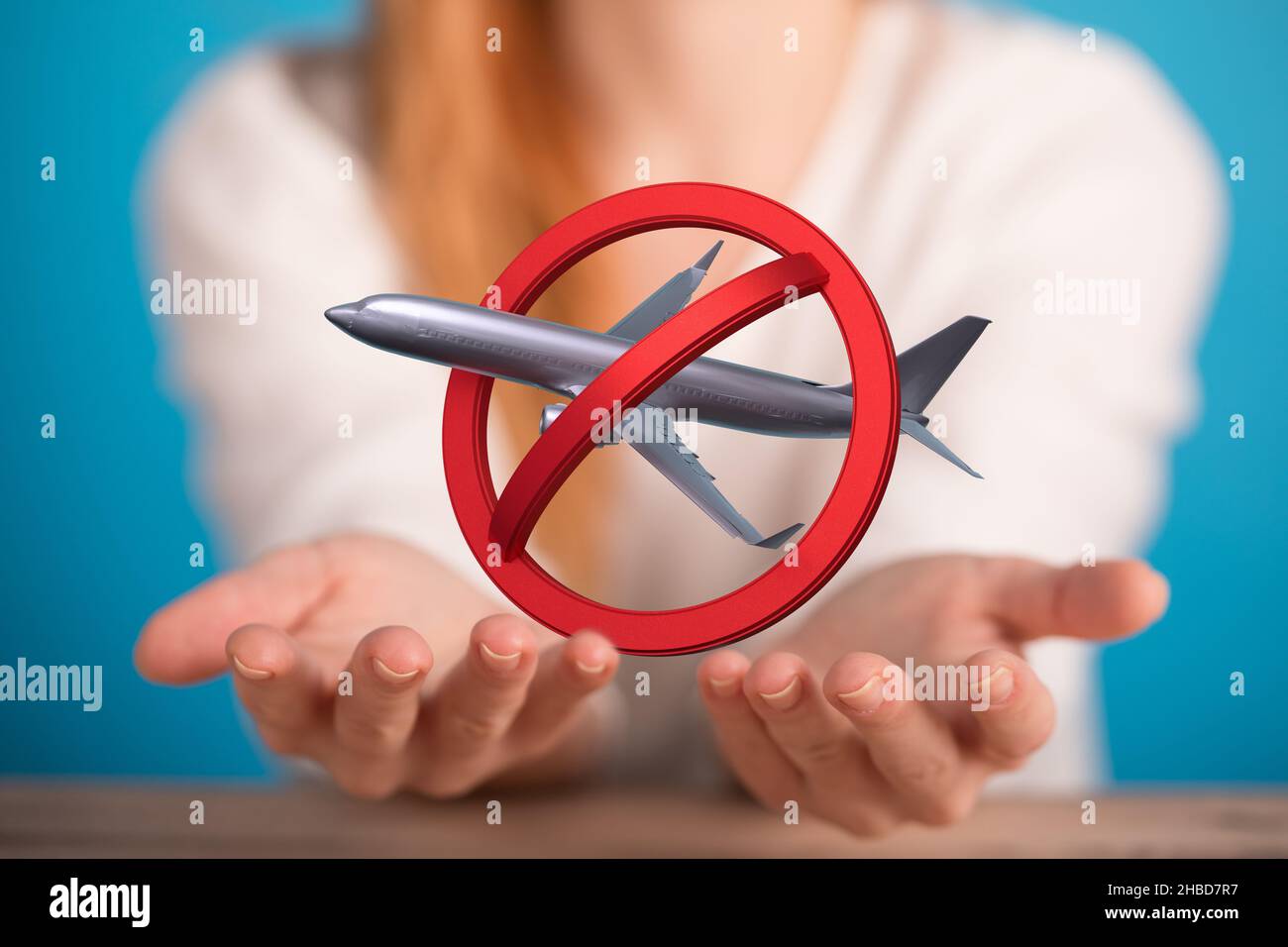 A 3D rendering of the stop airplane sign Stock Photo - Alamy