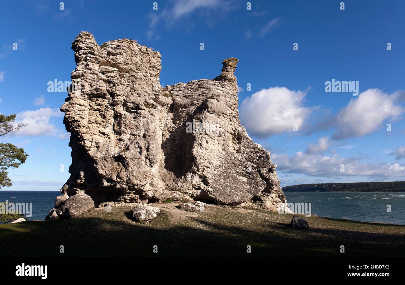 Gotland, Sweden. Famous limestones rauks by the Baltic Sea. Ancient ...