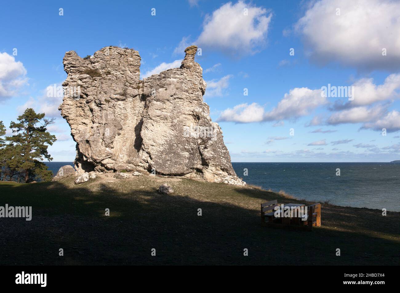Gotland, Sweden. Famous limestones rauks by the Baltic Sea. Ancient ...