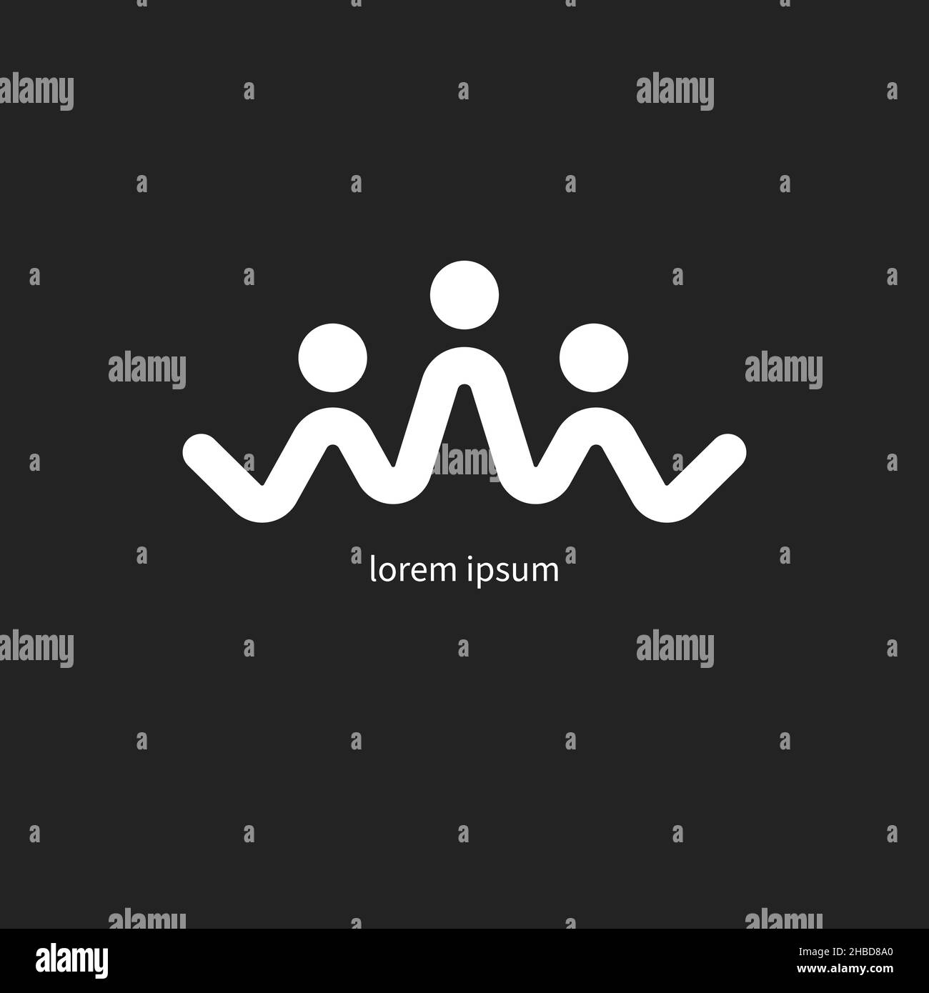 Business people line logo. Abstract group icon. Together concept ...