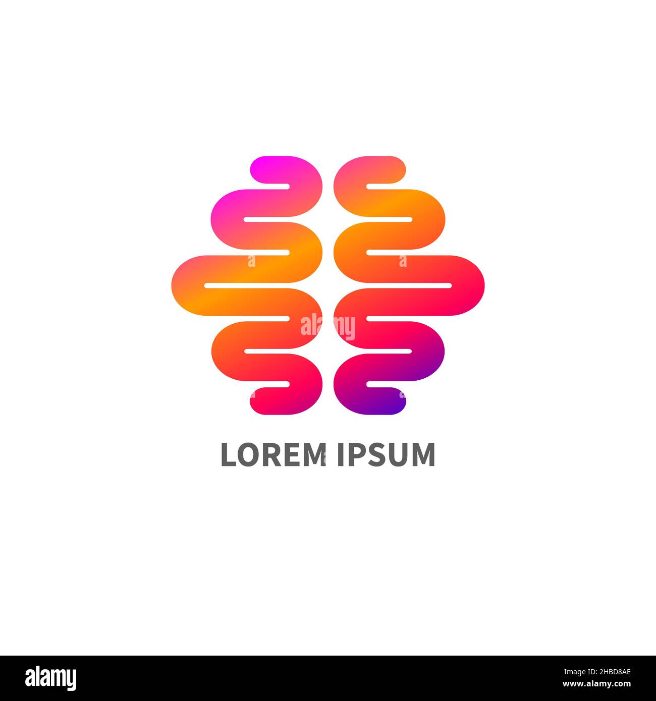 Brain flat logo. Brain science abstract icon. Education, genius sign ...