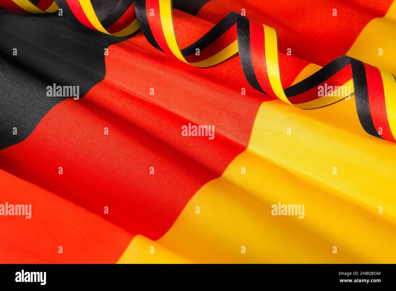 German flag and decoration with paper streamers Stock Photo - Alamy